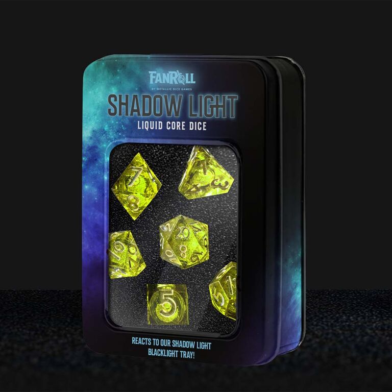 Dice - Shadow Light UV Reactive Elixir Liquid Core Dice Set - Retrospace
